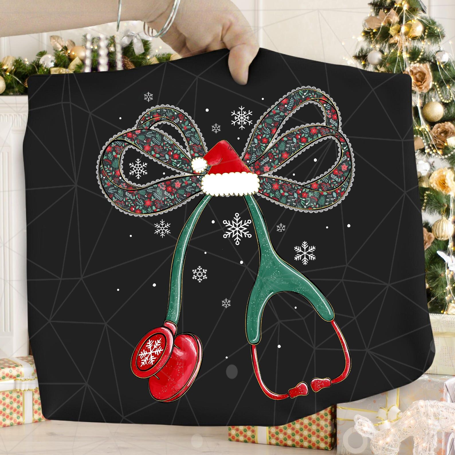 Candy Cane Stethoscope Png, Nurse Christmas Bow Png, Festive Holiday ...