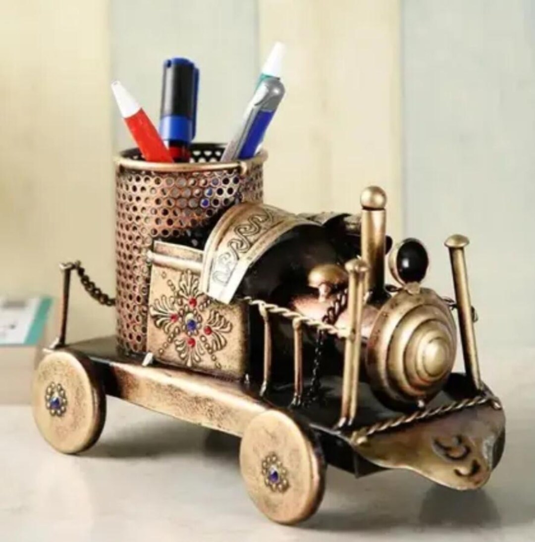 Antique Metal Engine Pen Holder - Etsy