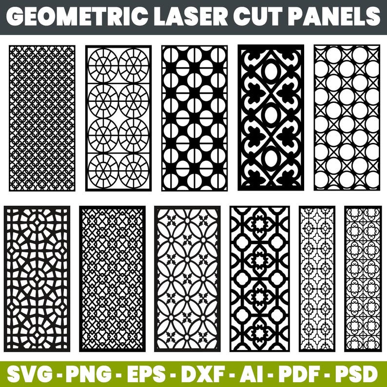 Laser Cut Panels & Patterns | DXF SVG Vector Pack | 100+ Geometric ...