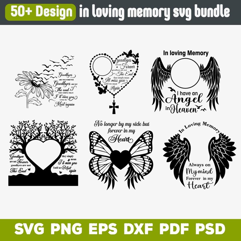 50+ in Loving Memory Svg, Rip Svg Bundle, Memorial Svg, Memorial Shirt ...
