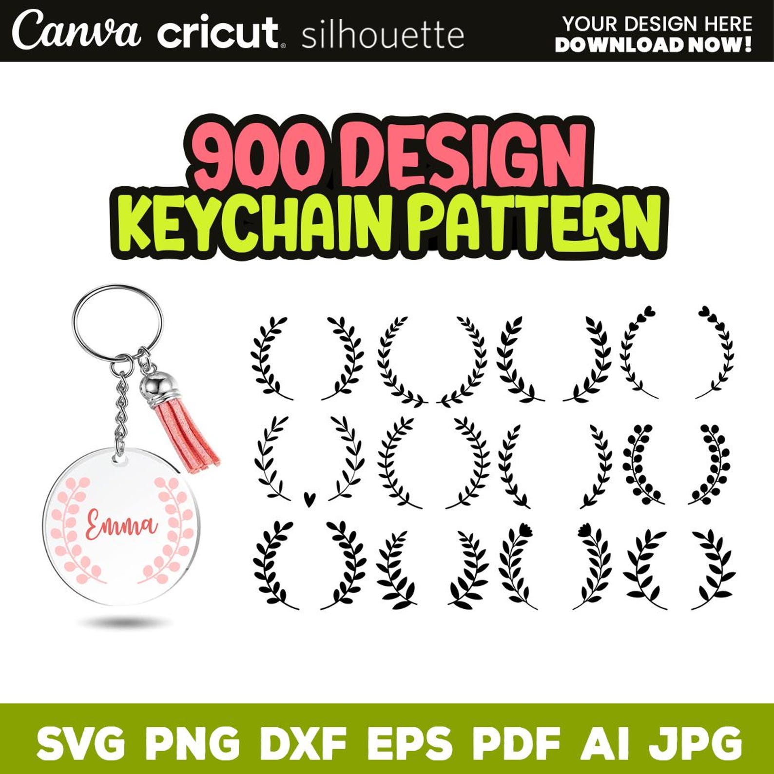 900 Keychain Svg, Acrylic Keychain Svg Bundle, Round Keychain Svg ...