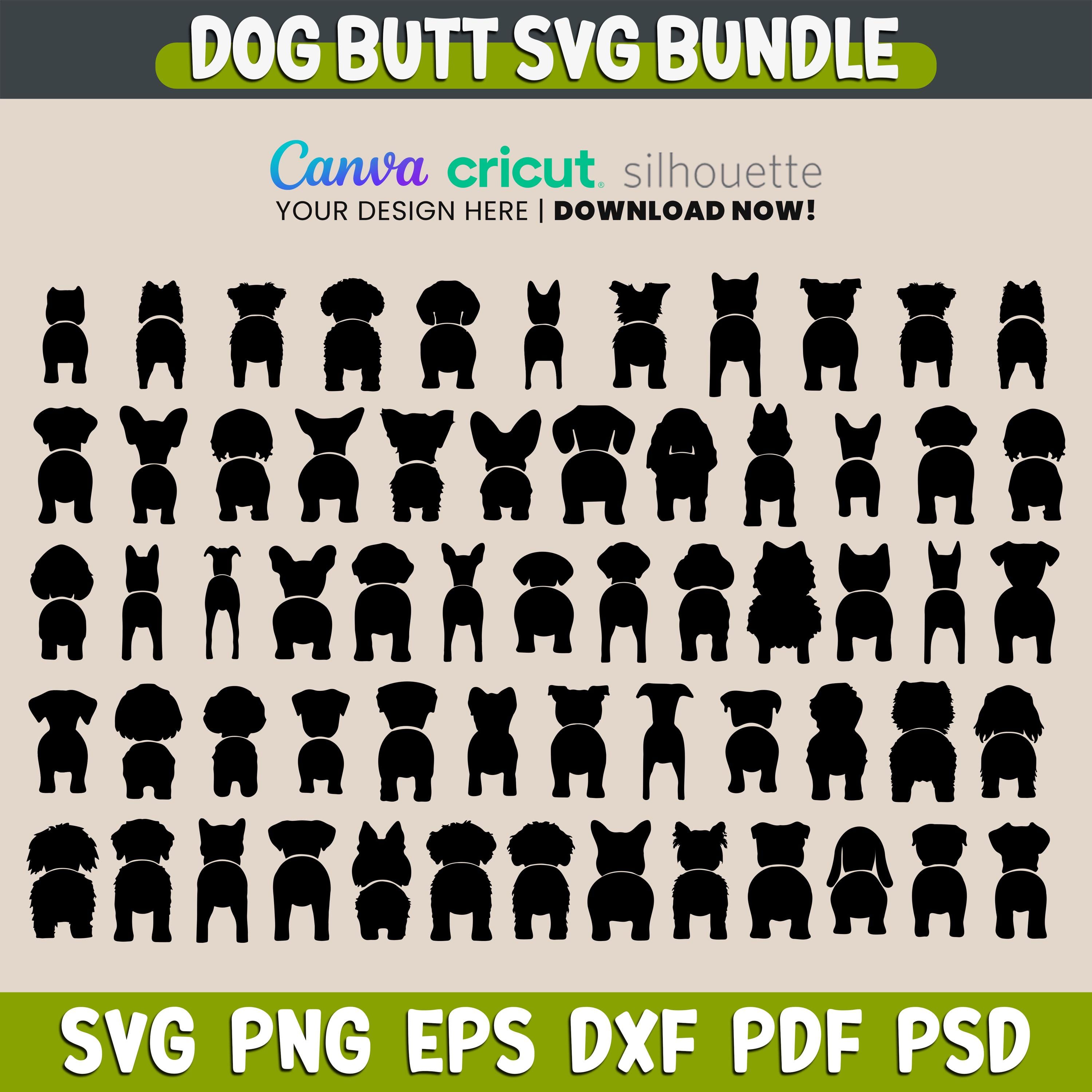 Dog Butt Svg Bundle, Dog Silhouette Svg, Dog Svg, Dog Leash Holder ...