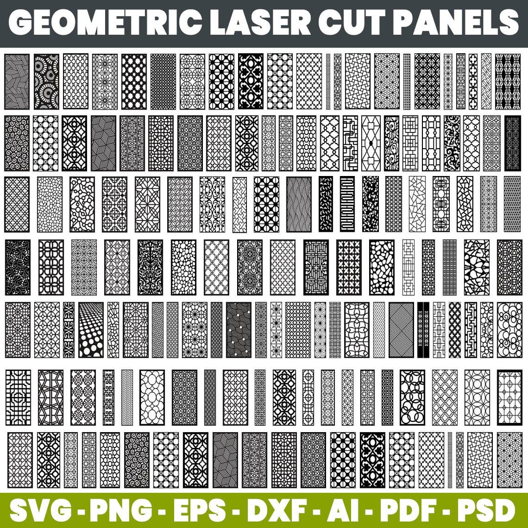 Laser Cut Panels & Muster | DXF SVG Vektor-Pack | Geometrische Muster ...