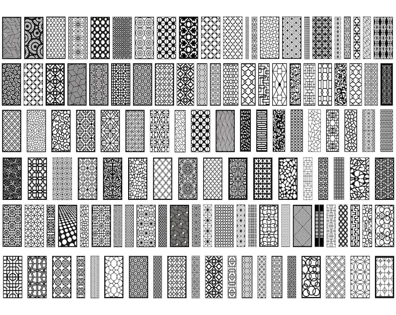 Laser Cut Panels & Patterns | DXF SVG Vector Pack | 100+ Geometric ...
