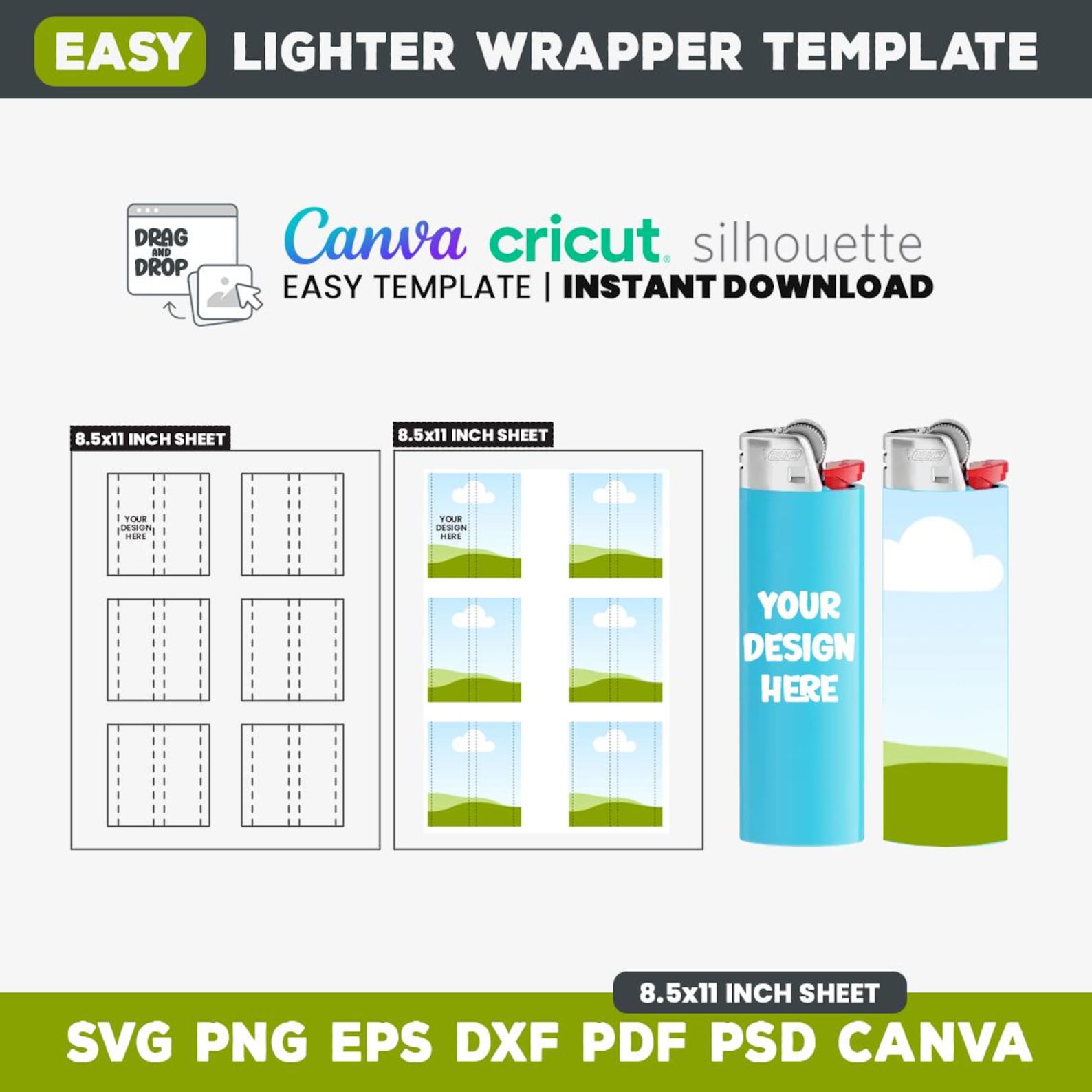 Lighter Wrap Template, Canva Editable Lighter Label, Lighter Wrapper ...