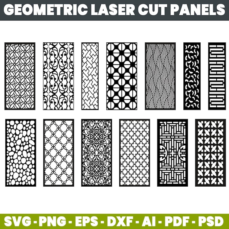 Laser Cut Panels & Patterns | DXF SVG Vector Pack | 100+ Geometric ...