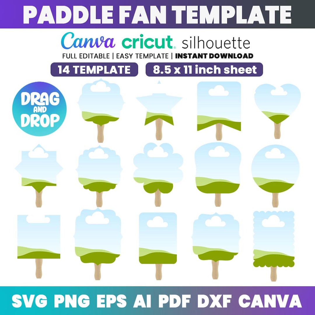 Fan Template Svg Bundle, Church Fan Template, Graduation / Wedding Fan ...