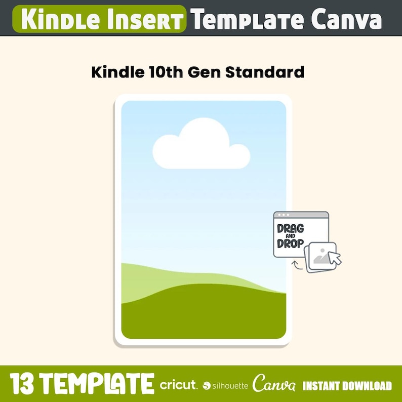13 Kindle Insert Template Canva, Printable Template, Kindle Fit Insert ...