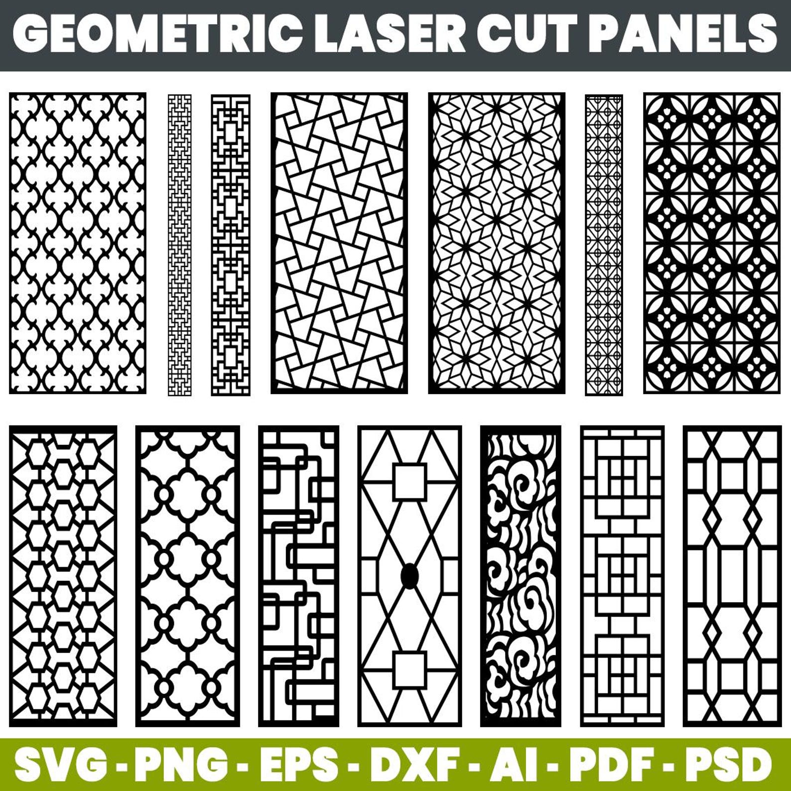 Laser Cut Panels & Patterns | DXF SVG Vector Pack | 100+ Geometric ...