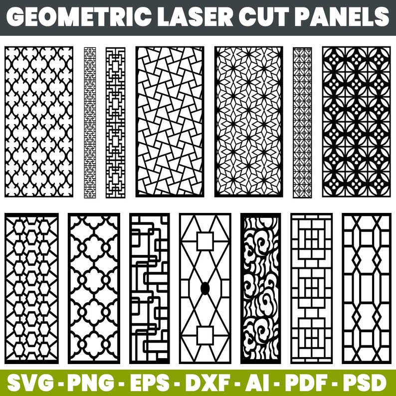 Laser Cut Panels & Patterns | DXF SVG Vector Pack | 100+ Geometric ...