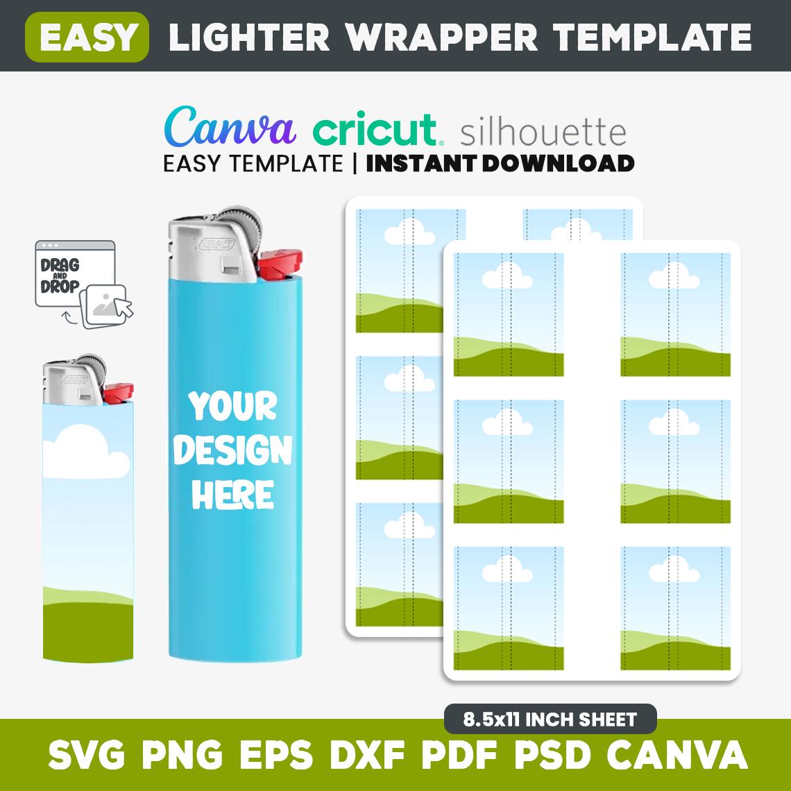 Lighter Wrap Template, Canva Editable Lighter Label, Lighter Wrapper ...