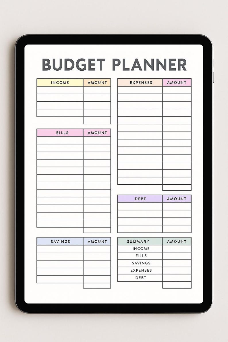 Budget Planner Printable | Expense Tracker | Savings & Debt Payoff ...