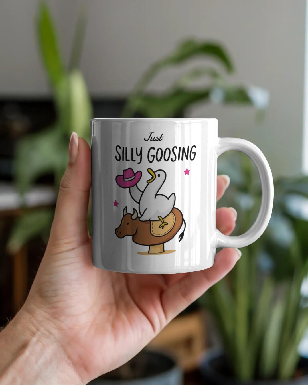 Funny Ceramic Coffee Mug, Silly Goose Drinkware, Vintage Gift (11oz ...