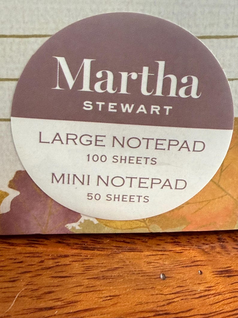 Martha Stewart Large & Mini Notepad - Etsy