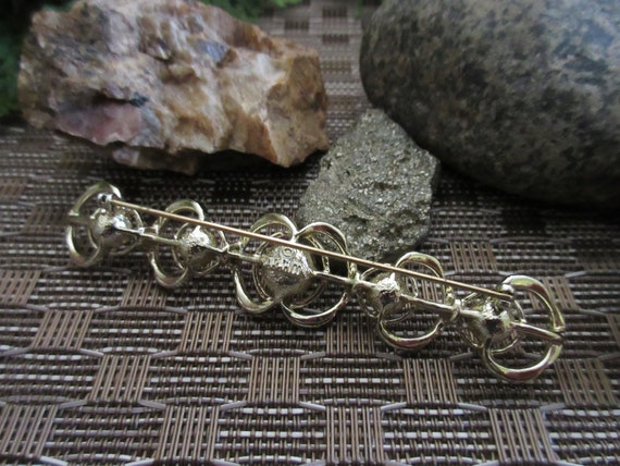 Vintage Sarah Coventry 1961 Amber Jet Gold Tone Filig… - Gem