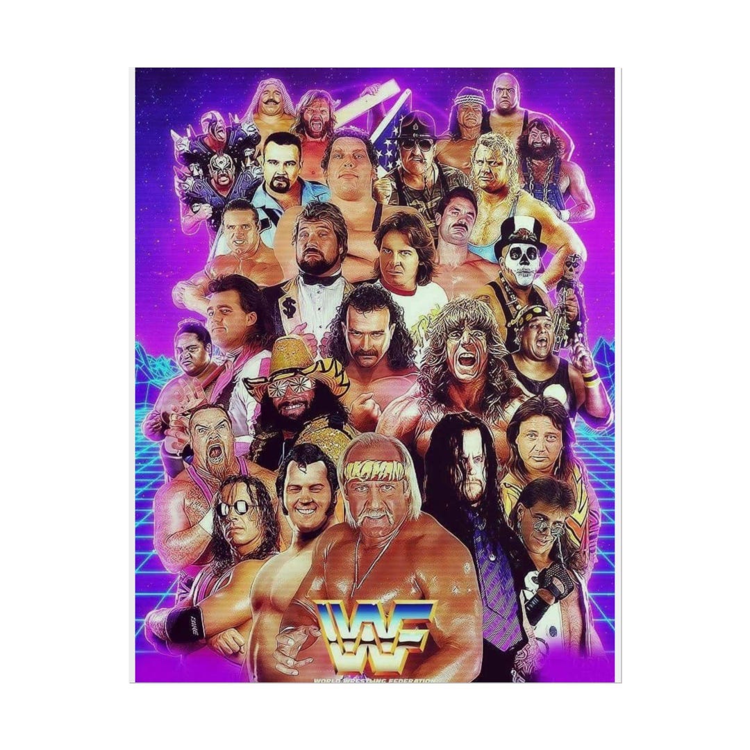 WWF Legends Poster | 80s 90s Wrestling Superstars Wall Art | Hulk Hogan ...