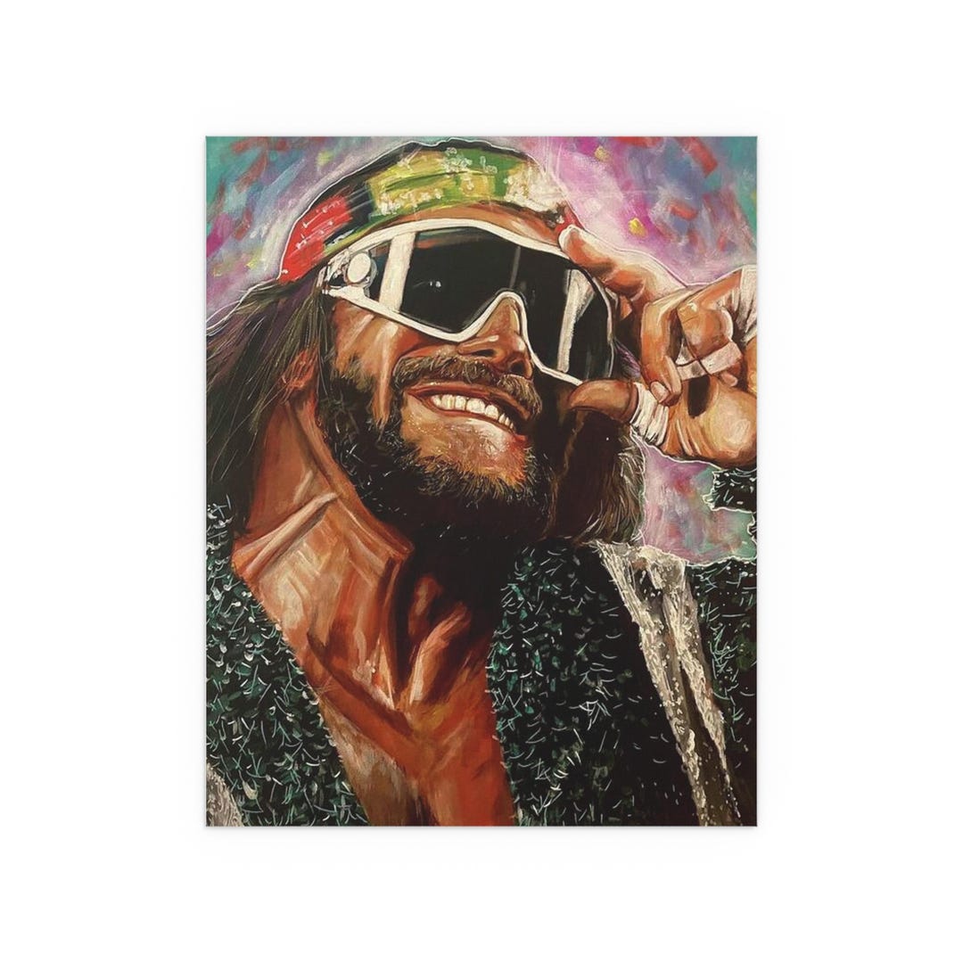 Vintage Wrestling Poster, Macho Man Randy Savage Wall Art, Retro WWF ...
