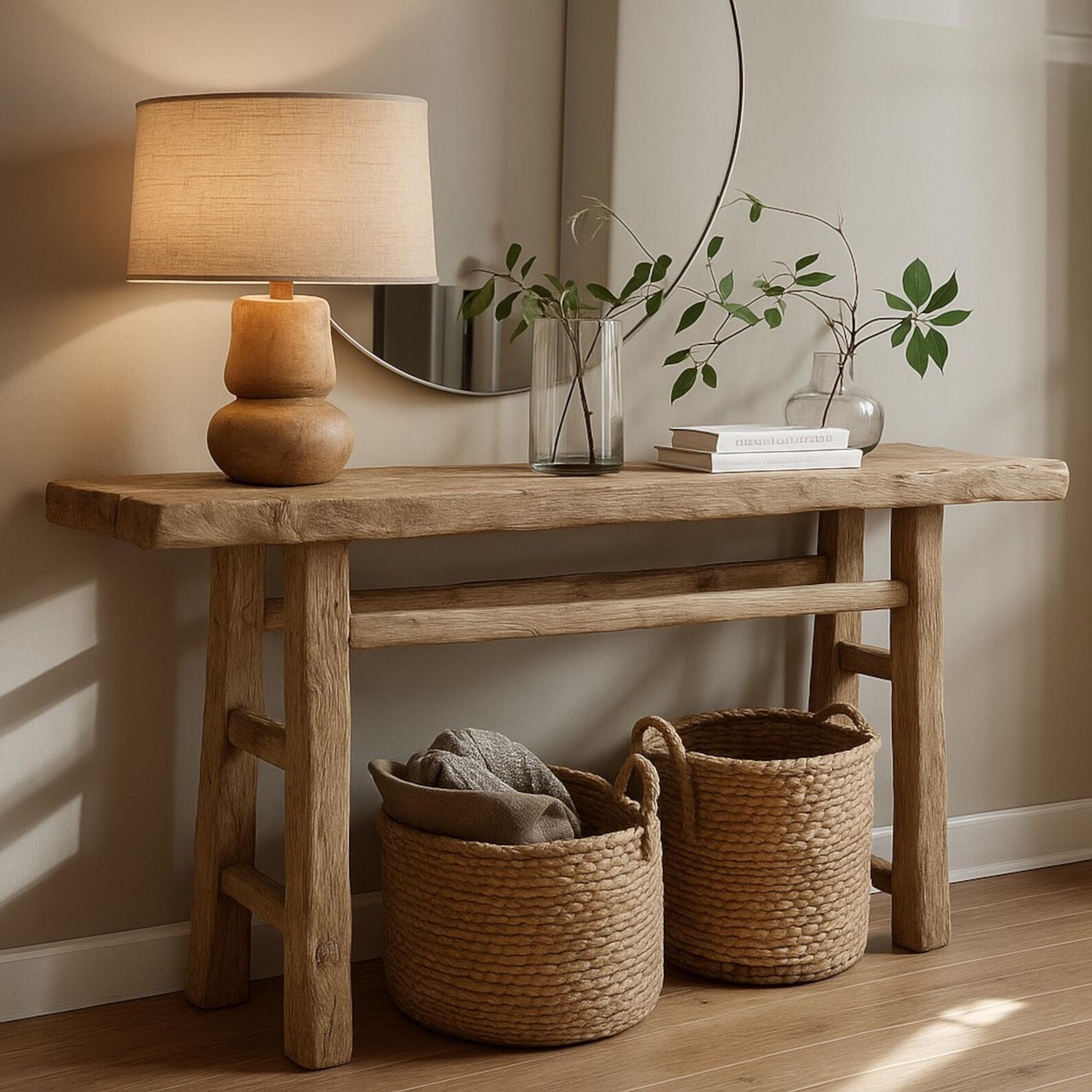 Rustic Console Table, Hallway Sofa Table, Reclaimed Wood, Custom Size ...