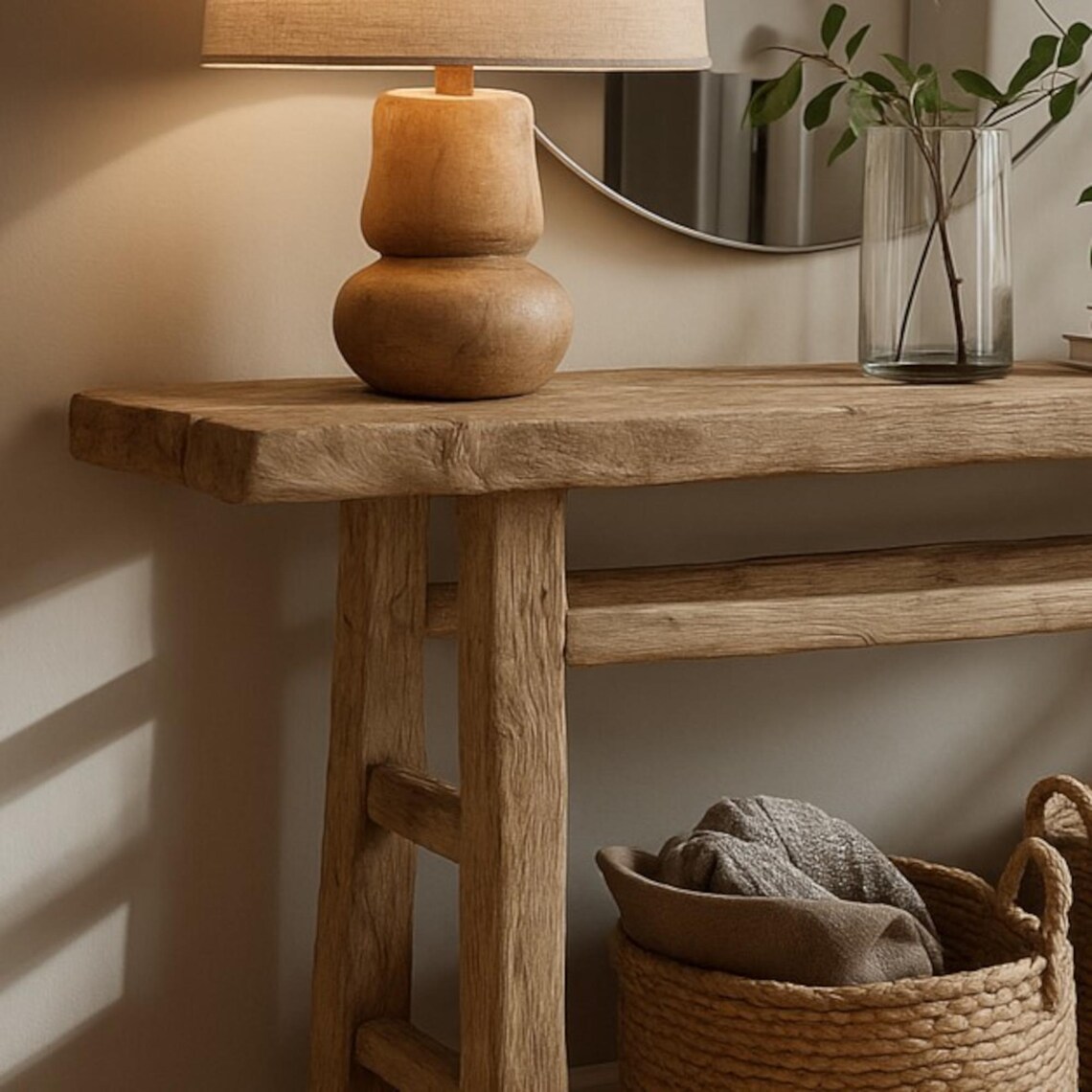 Rustic Console Table, Hallway Sofa Table, Reclaimed Wood, Custom Size ...