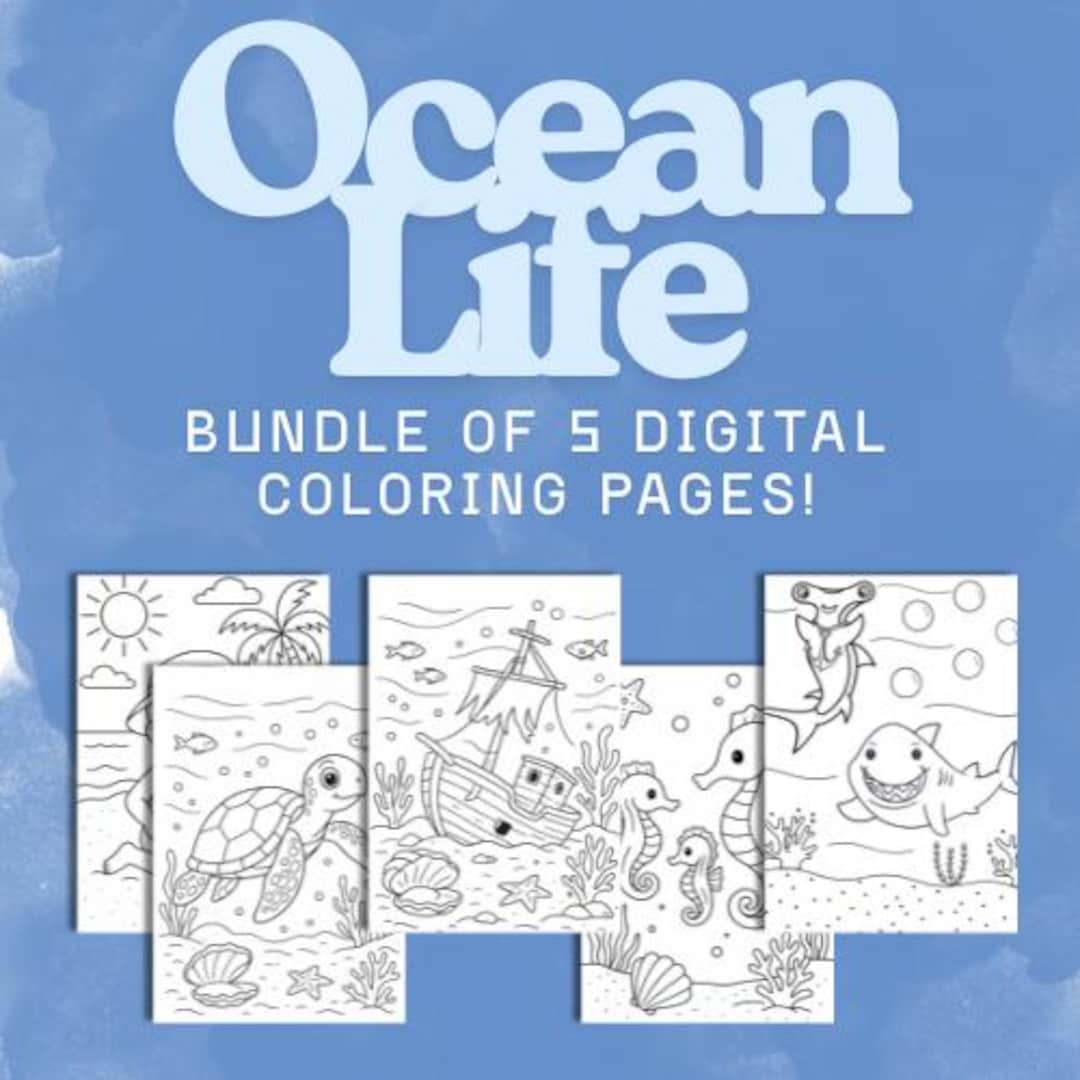 Ocean Coloring Pages | Under the Sea Creatures, Marine Life & Beach ...