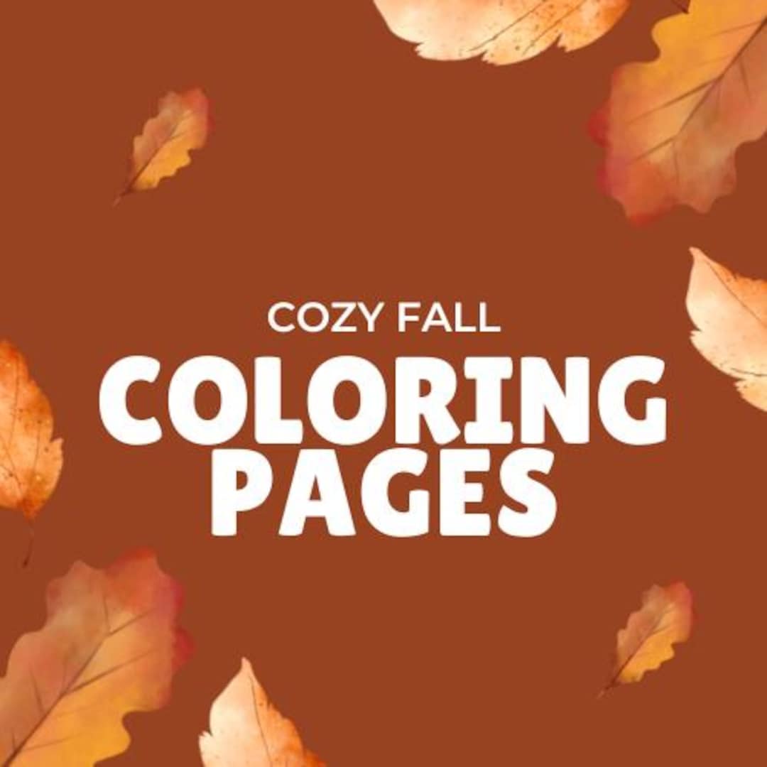 Printable Fall Coloring Book: Autumn Leaves, Pumpkins (PDF) - Etsy