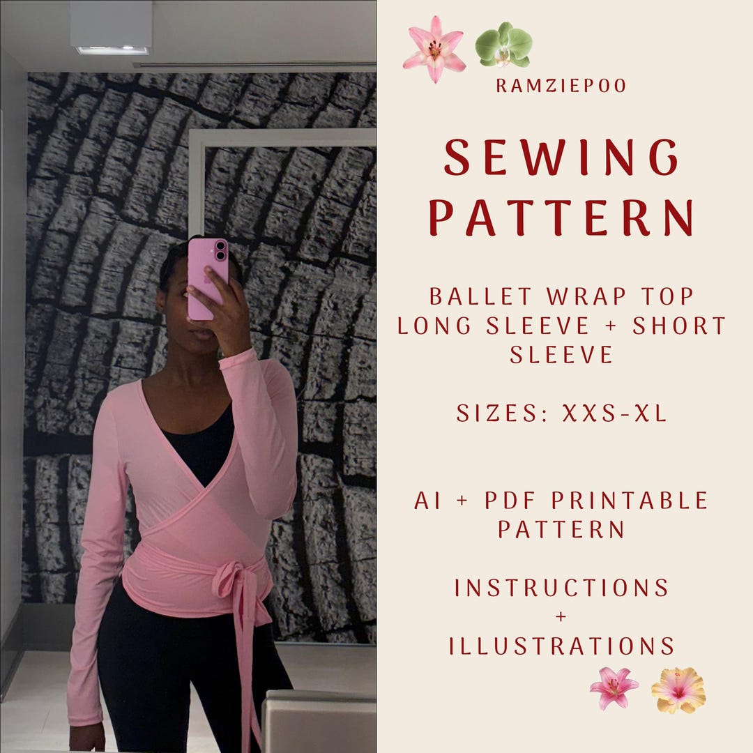 Ballet Wrap Top Sewing Pattern | Pilates Core Outfit | Sizes XXS–XL ...