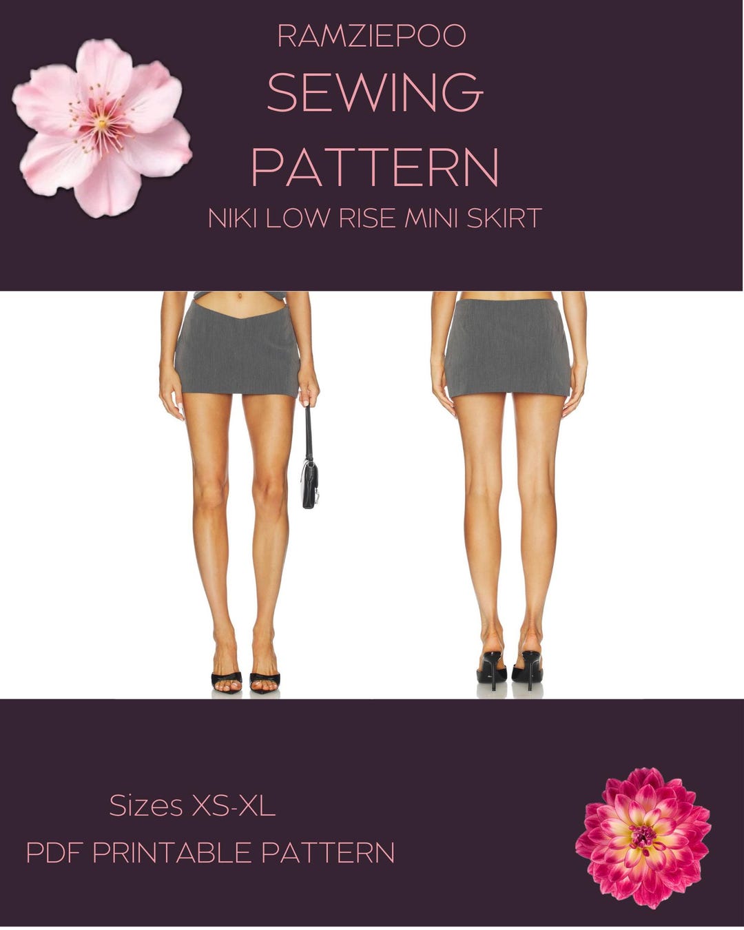 Niki Micro Skirt Sewing Pattern PDF | Print at Home | Instant Download ...