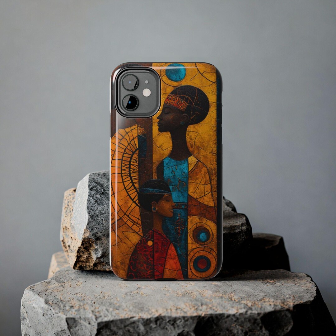 African Heritage Portrait Phone Case | Artistic Ethnic Illustration - Etsy