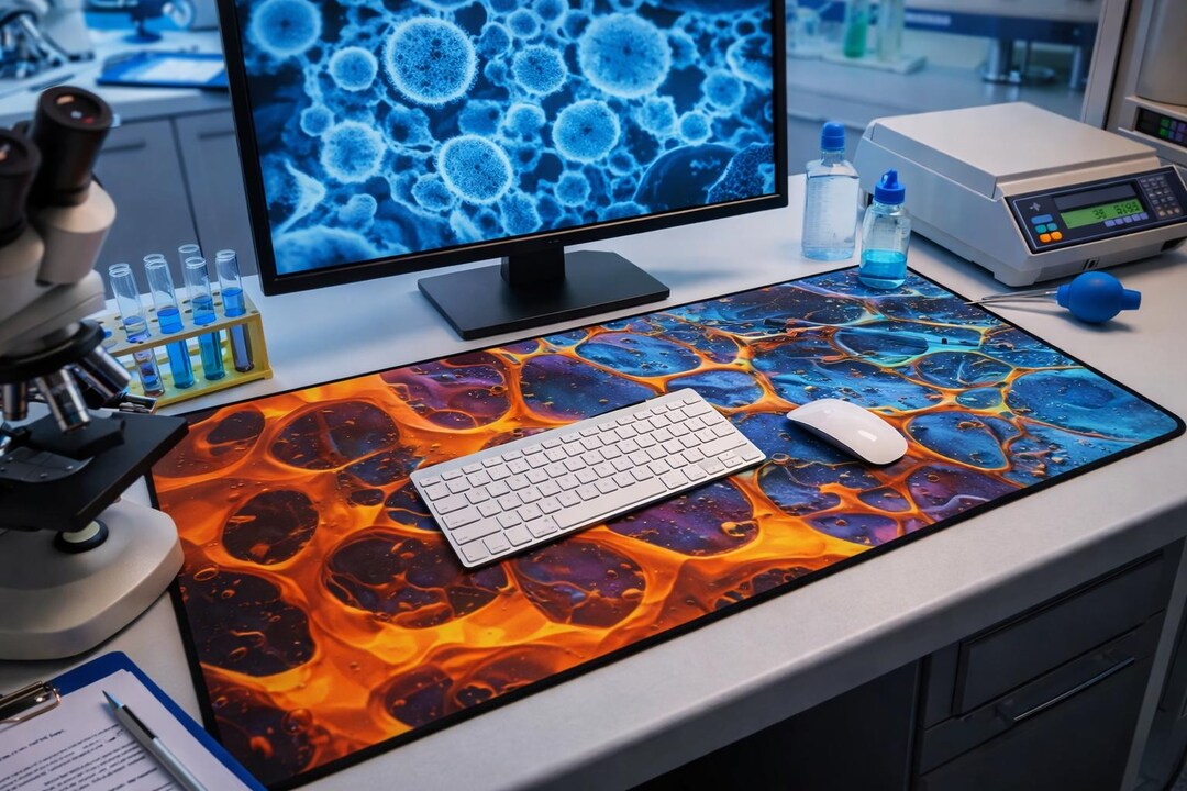 Fire and Ice Abstract Honeycomb Desk Mat | Large Gaming Mousepad - Etsy