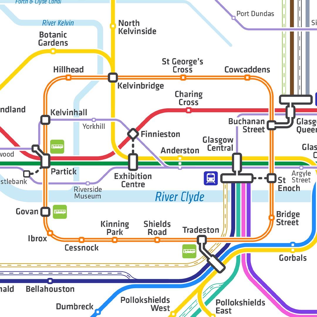 Clyde Metro Map (A1, A2 or A3) - Etsy
