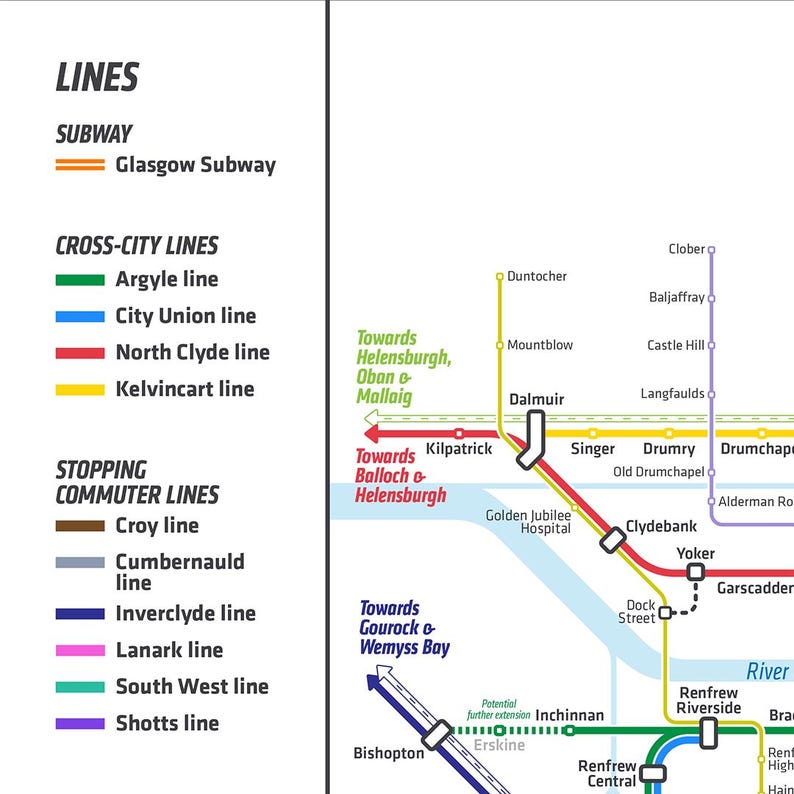 Future Clyde Metro Map - Etsy
