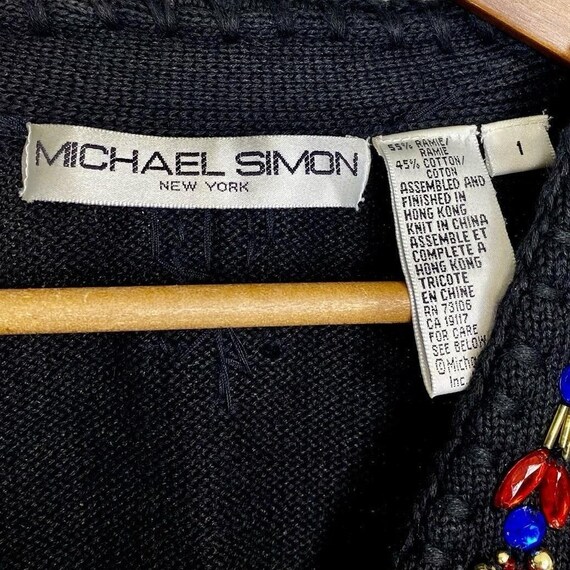 VTG Michael Simon Sz Medium Embellished Gem Cardigan … - Gem