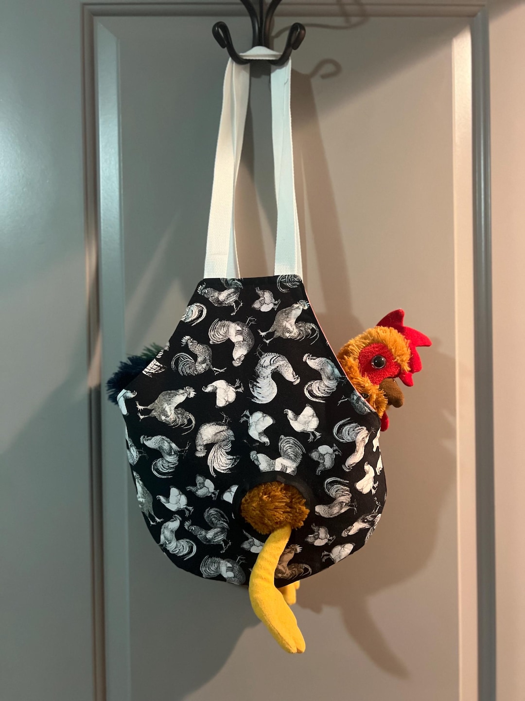 Black & White Chicken Purse - Pick From Inventory for Inside Fabric! - Etsy