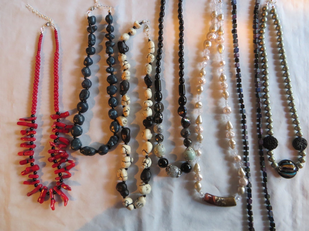 Variety of Beaded Necklaces, Necklace, Beaded, Chunk, Beads, Wooden ...