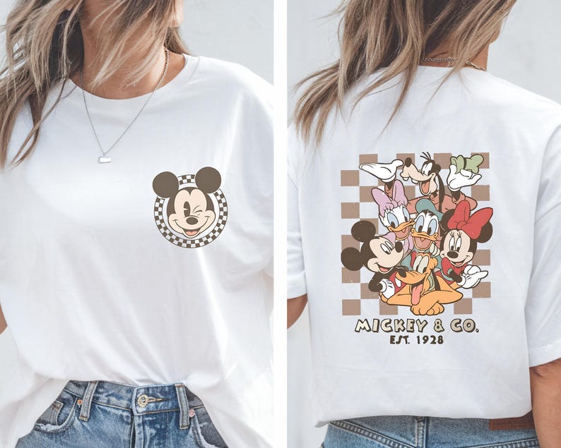 Retro Mickey and Co Est. 1928 DTF Transfer, Disney Mouse and Friends ...