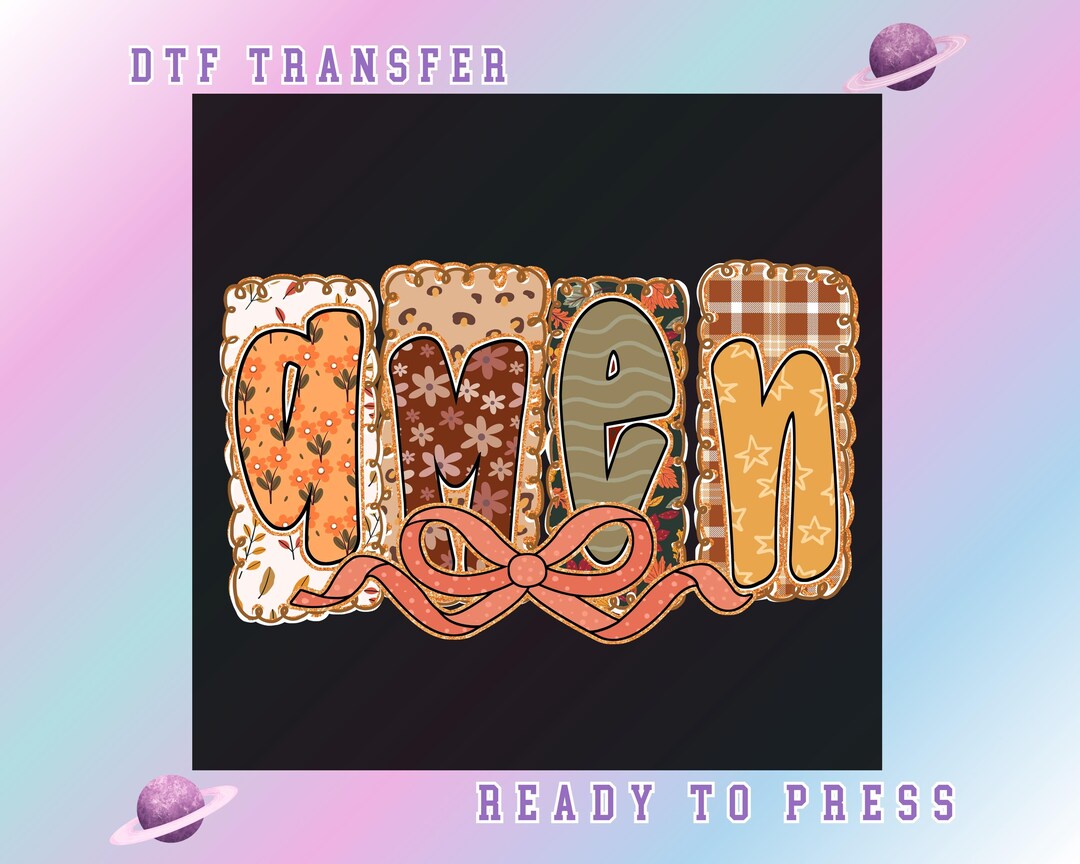 Preppy Amen Fall DTF Transfer, Fall for Jesus Ready to Press Bible ...