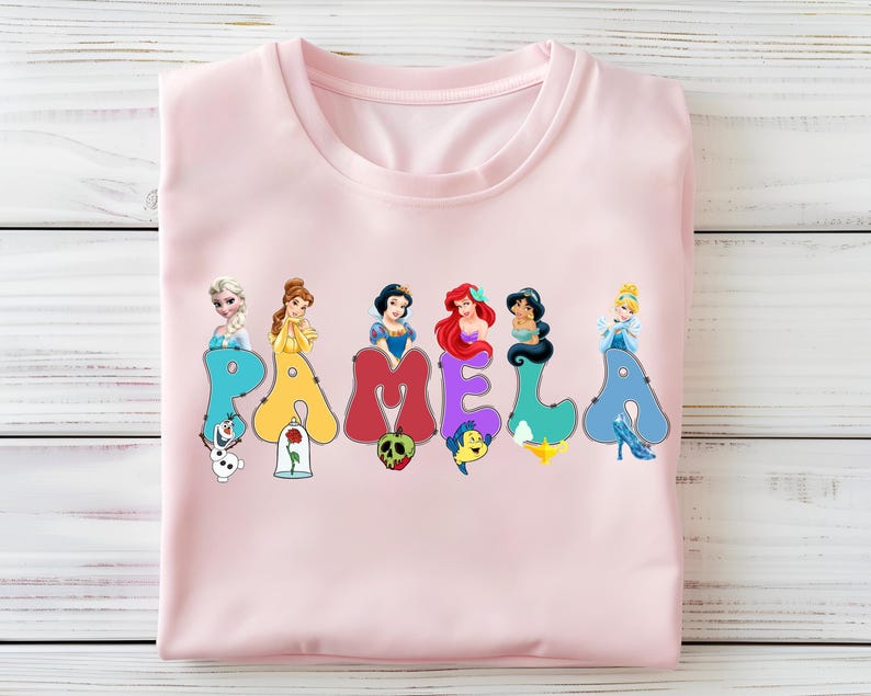 Custom Name Disney Princess DTF Transfer: Personalized Name Princess ...