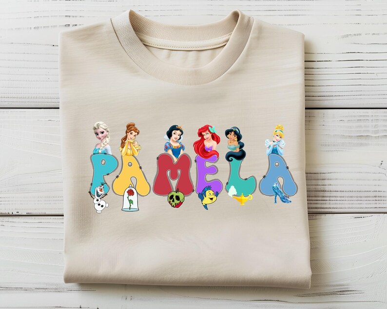 Custom Name Disney Princess DTF Transfer: Personalized Name Princess ...