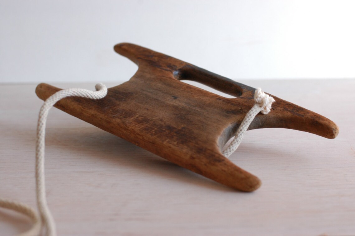 Vintage Handmade Wood Rope Winder Clothesline String Reel | Etsy