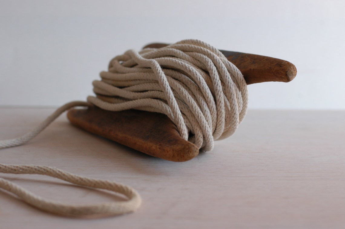 Vintage Handmade Wood Rope Winder Clothesline String Reel | Etsy