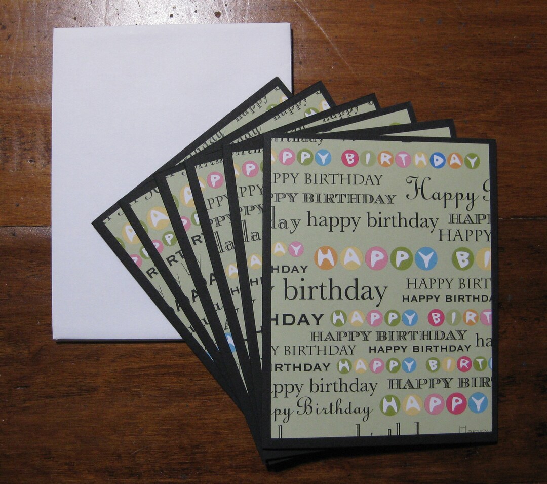 Handmade Happy Birthday Note Card Set: Boxed Blank Cards - Etsy