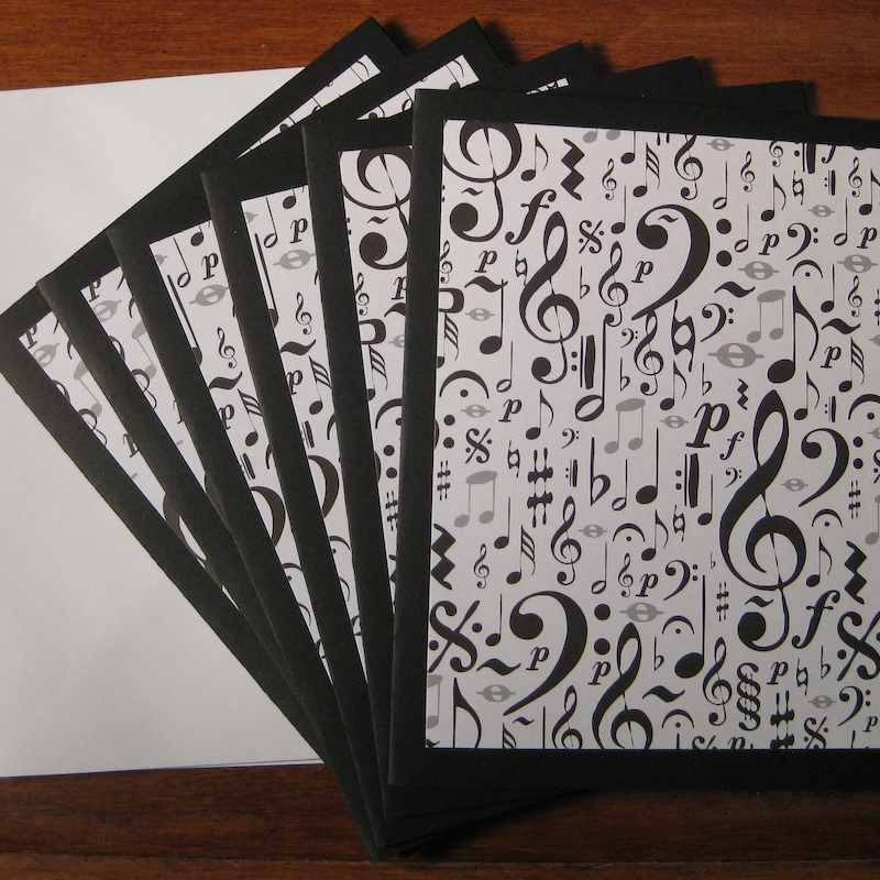 Musical Note Notecards - Etsy