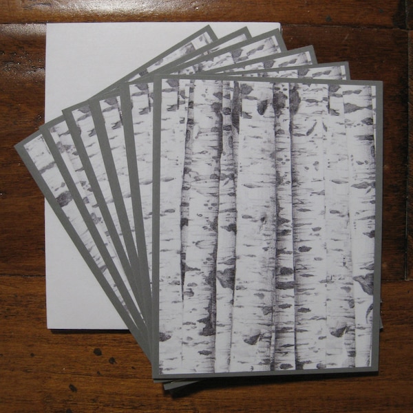 Birch Tree Note Cards - Etsy