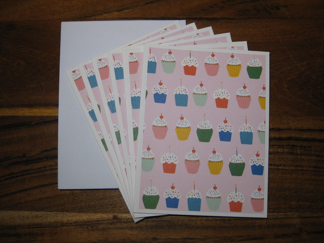 Handmade Cupcake Notecards: Boxed Set of 6 Blank Cards - Etsy