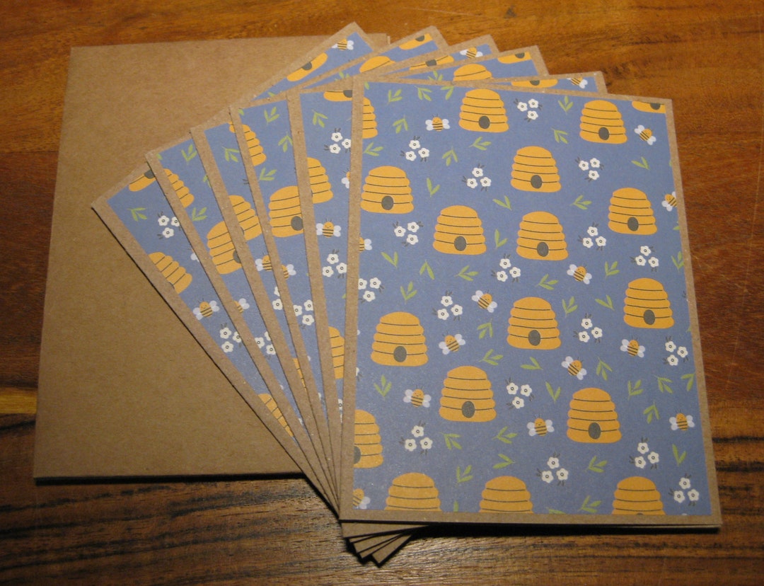 Handmade Beehive Notecards: Set of 6 Blank Nature Note Cards - Etsy