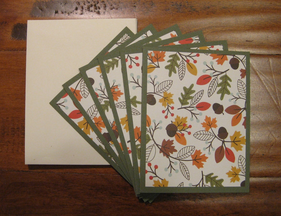 Fall Leaves Note Card Set: Handmade Blank Cards With Envelopes - Etsy