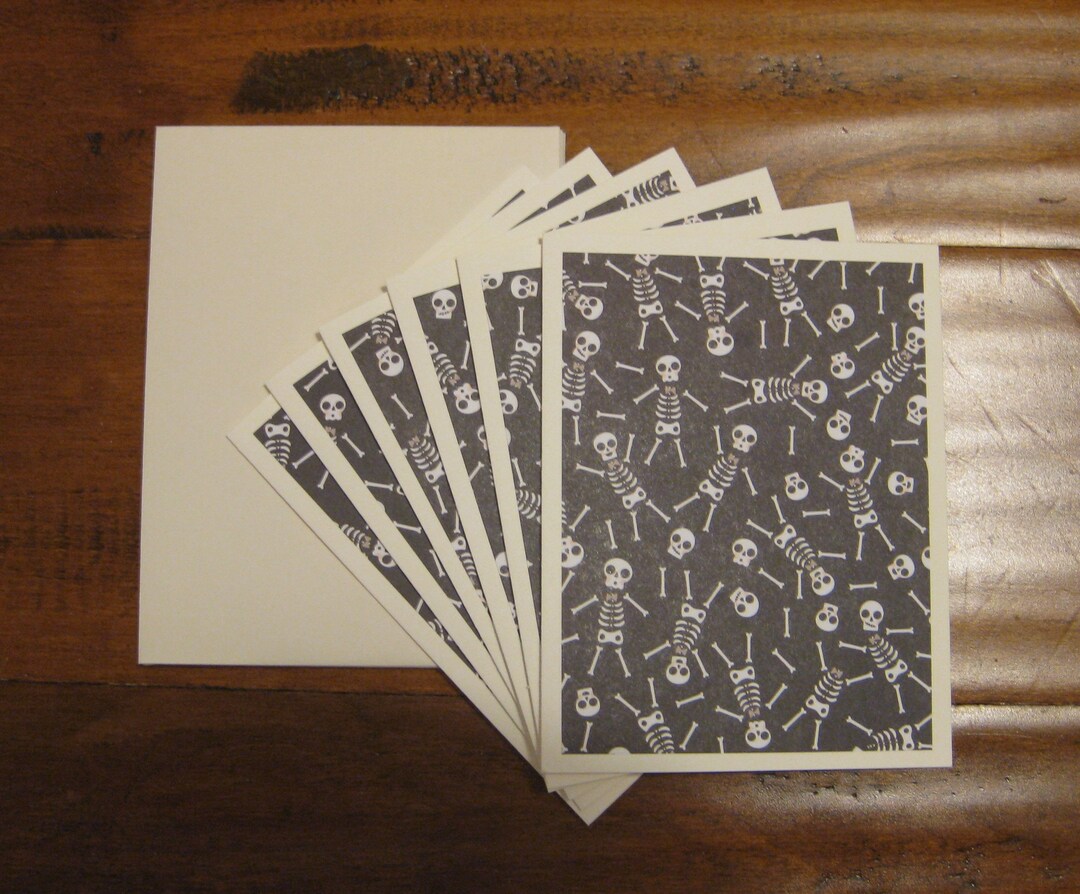 Skeleton Note Card Set: Handmade Halloween Party Invitations - Etsy
