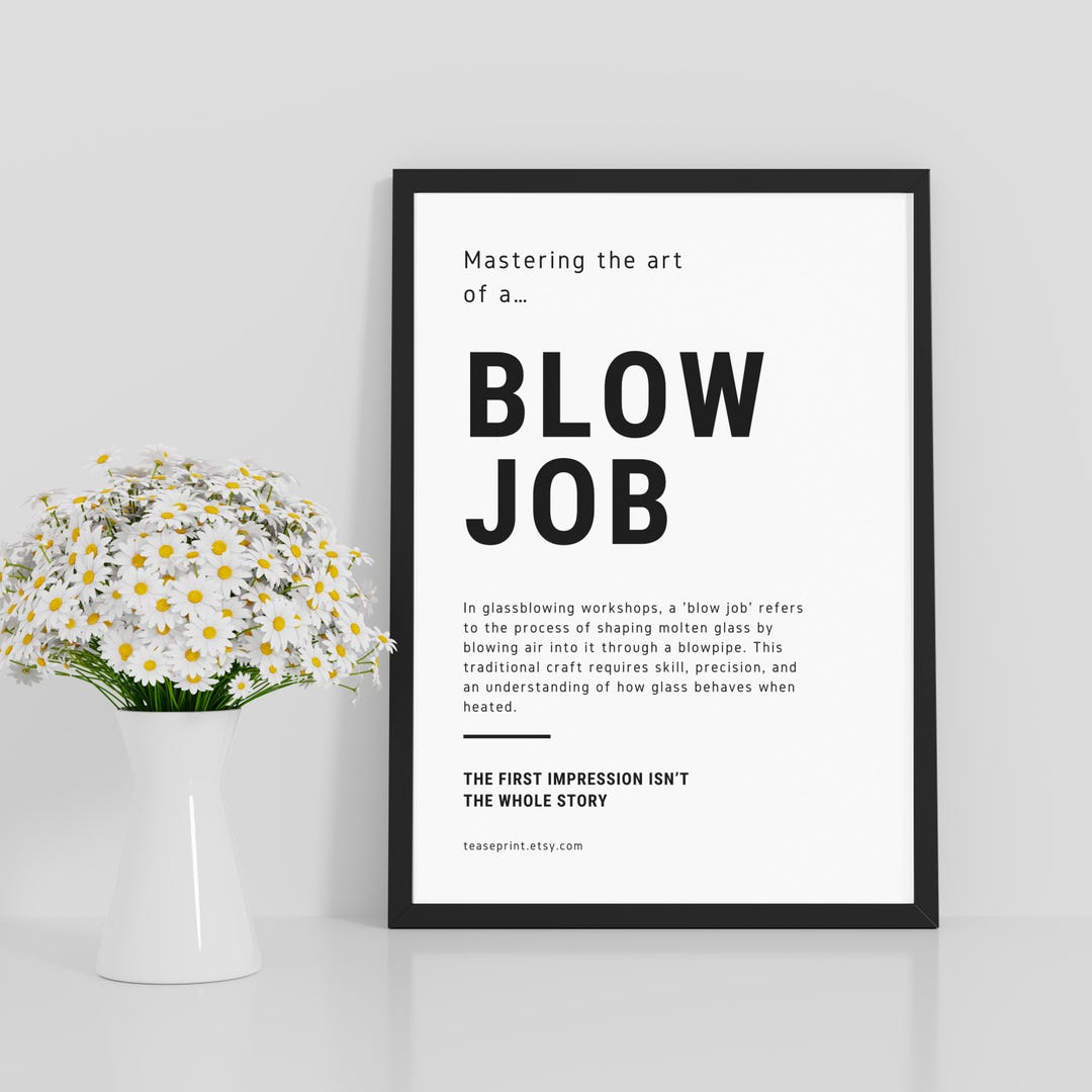 Funny Double Meaning Typography Print | Blow Job Definition (digital ...