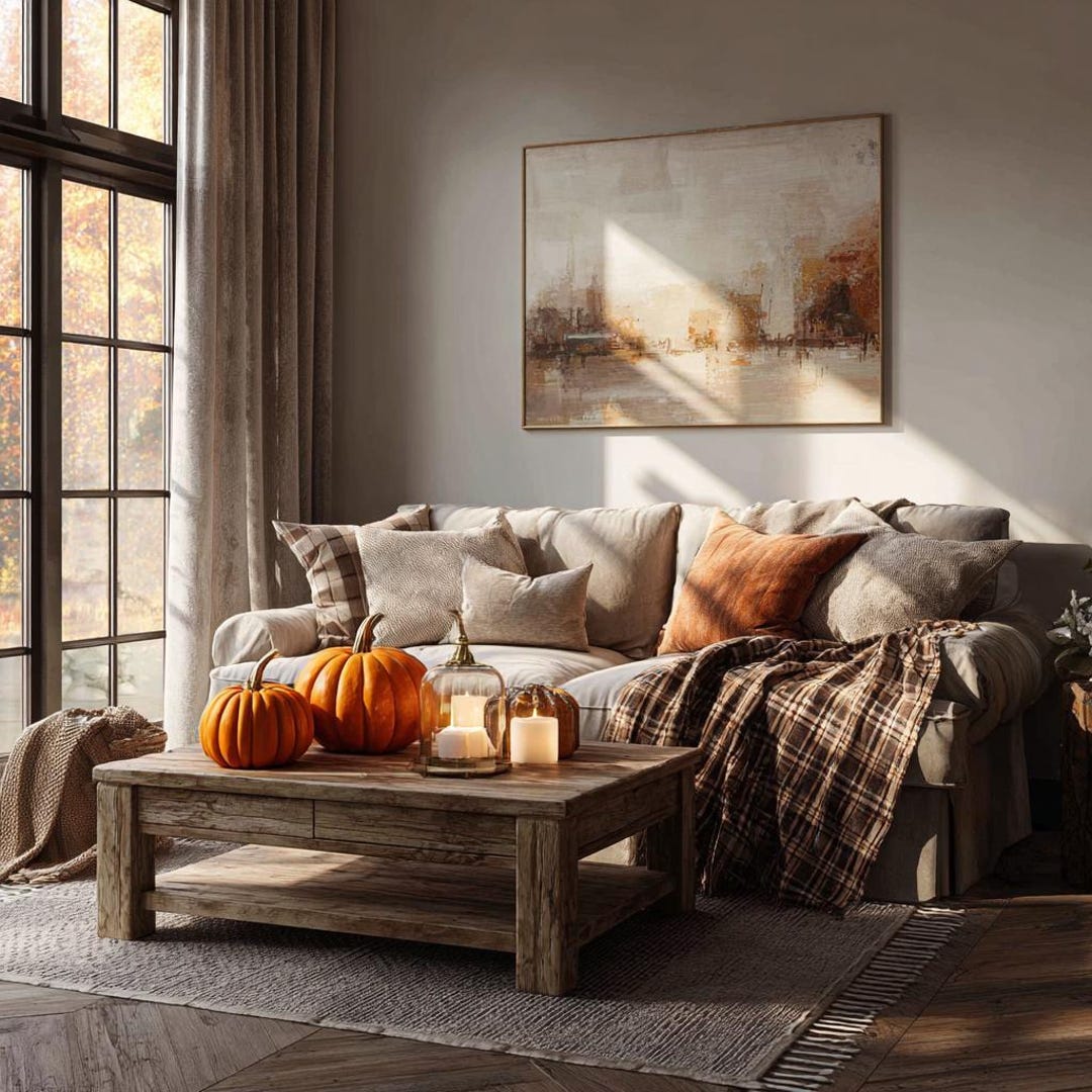 Autumn Season Wall Art Print – Cozy Fall Living Room Decor (digital ...