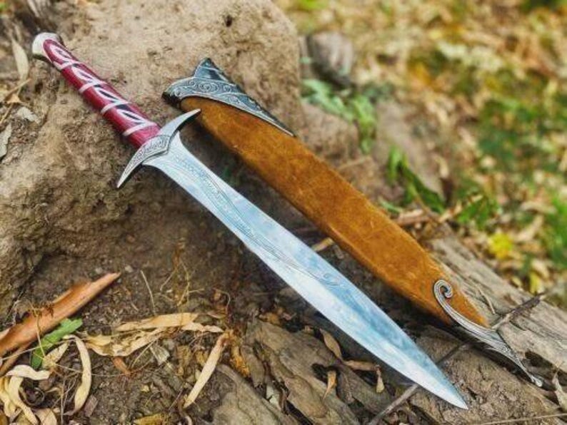 Handmade Elven Sting Sword With Scabbard and Wall Mount - Frodo Baggins ...